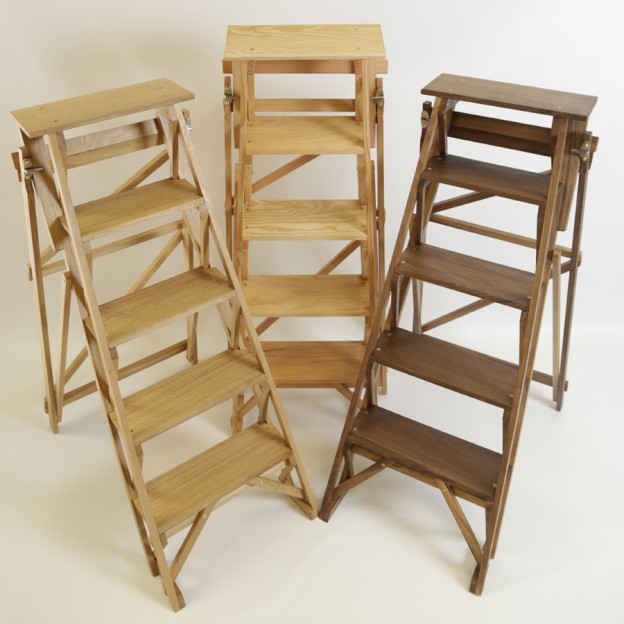 Wooden Stepladder – 3 step American Black Walnut – Sylvanus Woodcraft